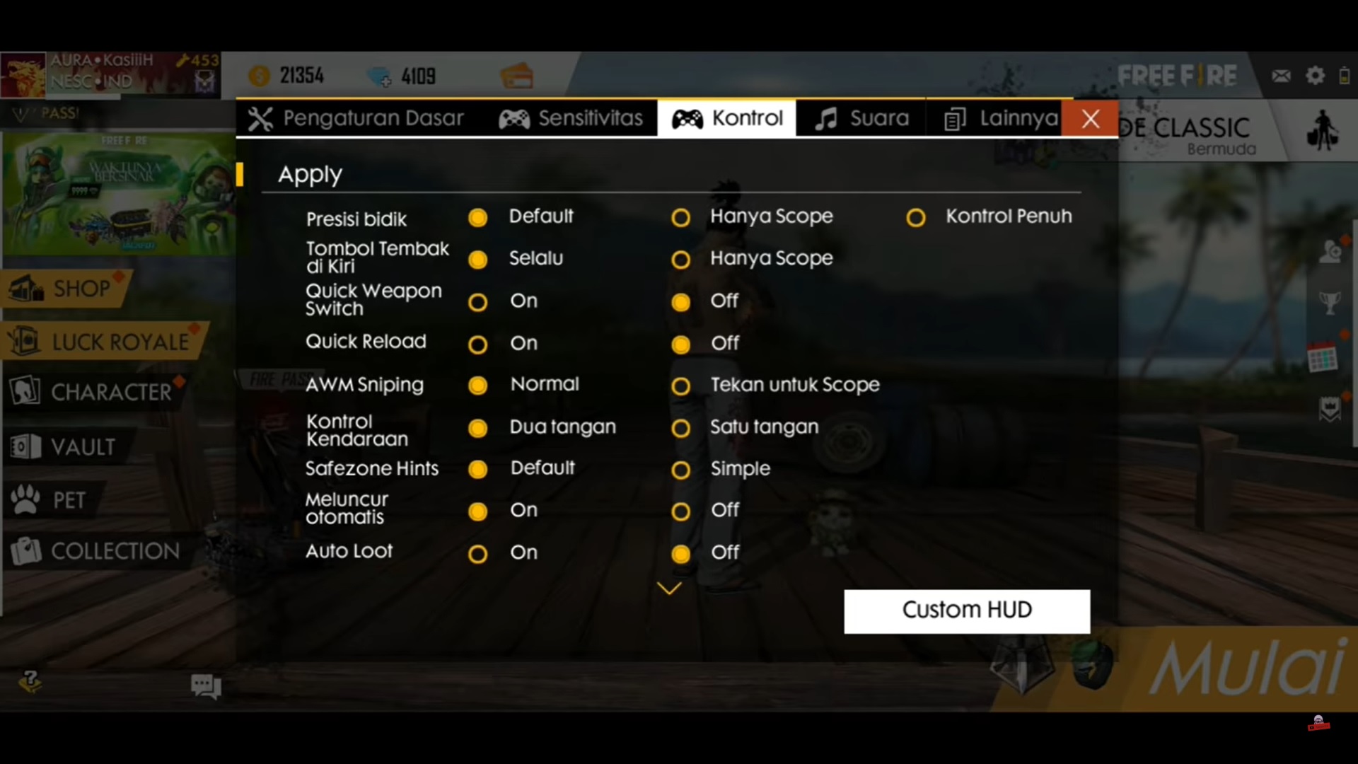 Settingan Auto Headshot FF Ala AURA KASIIH Free Fire 2021 – Esportsku