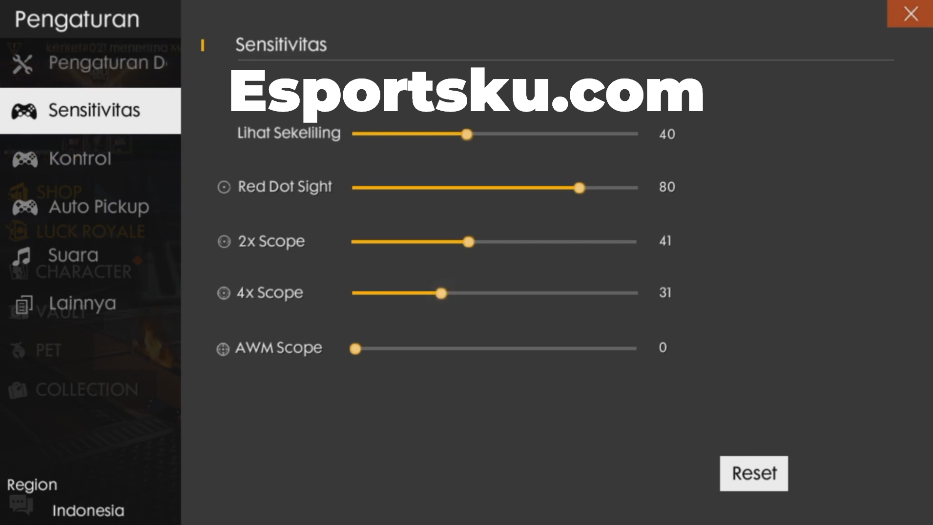 Sensitivitas FF Auto Headshot HP VIVO Xiaomi Iphone – Esportsku