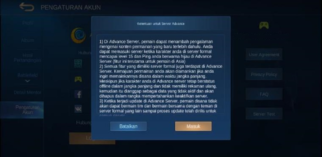 Panduan dan Cara Masuk Advanced Server Mobile Legends (ML) 2024 – Esportsku