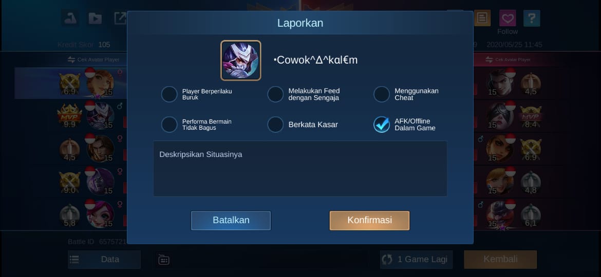 How to Report Player Mobile legends (ML) - Esports