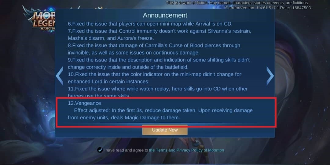 Battle Spell ML Vengeance Dapatkan Buff OP Di Mobile Legends – Esportsku