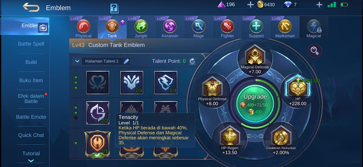 Fungsi Emblem Tank Mobile Legends, Tebal dan Keras di ML! – Esportsku