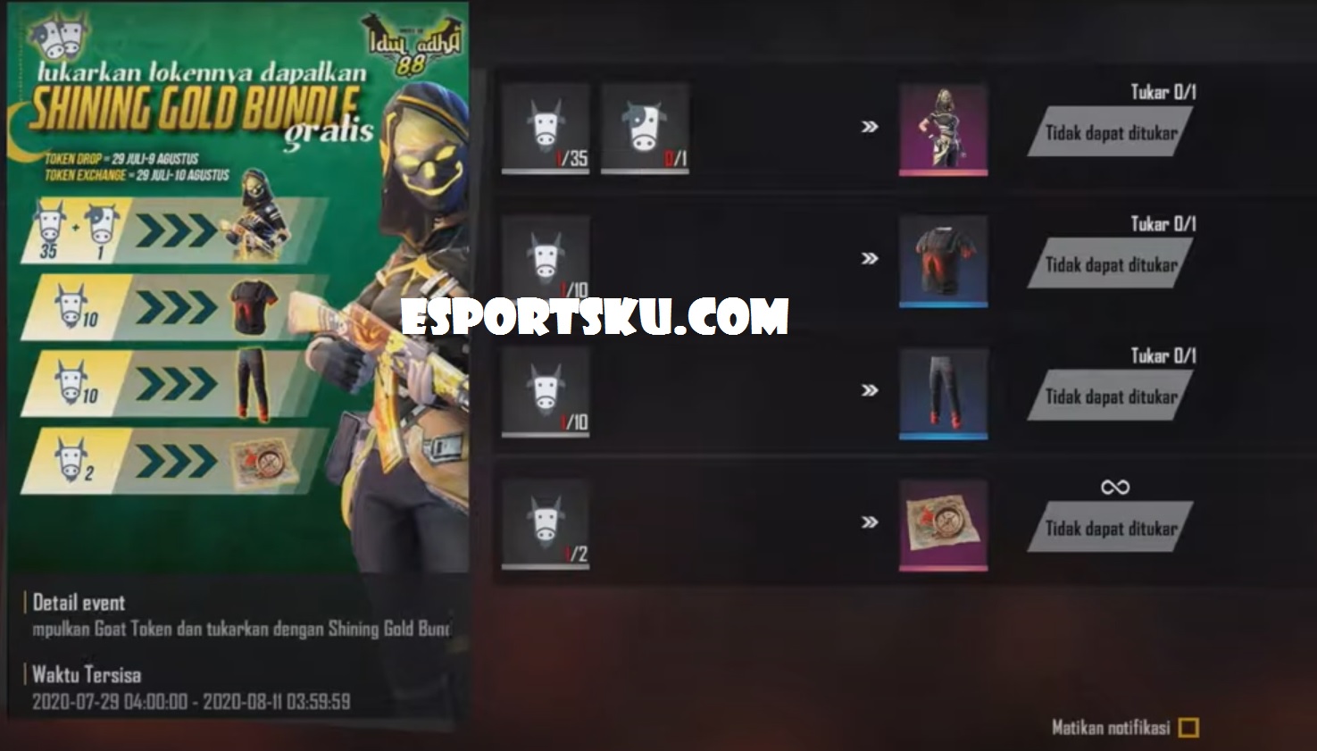 Cara Mendapatkan Token Goat FF Di Event Free Fire – Esportsku