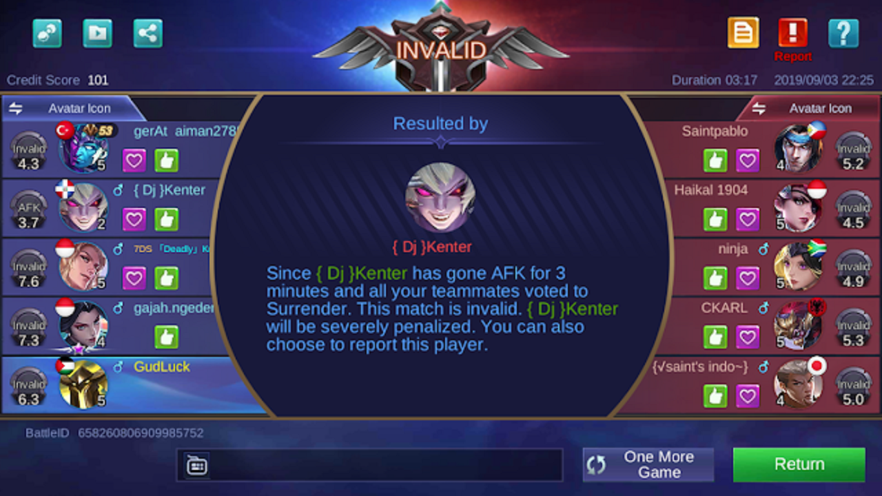 Syarat dan Peraturan Invalid Mobile Legends (ML) – Esportsku