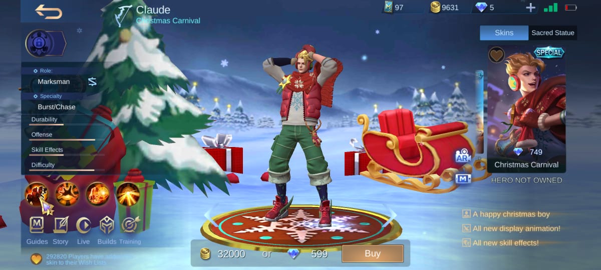 10 Skin Claude Di Mobile Legends (ML) Terbaik – Esportsku