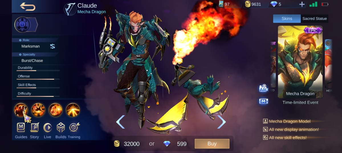 10 Skin Claude Di Mobile Legends (ML) Terbaik – Esportsku