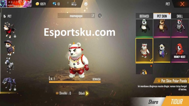 Pet Panda Cocok Dengan Karakter Shirou Free Fire (FF) – Esportsku