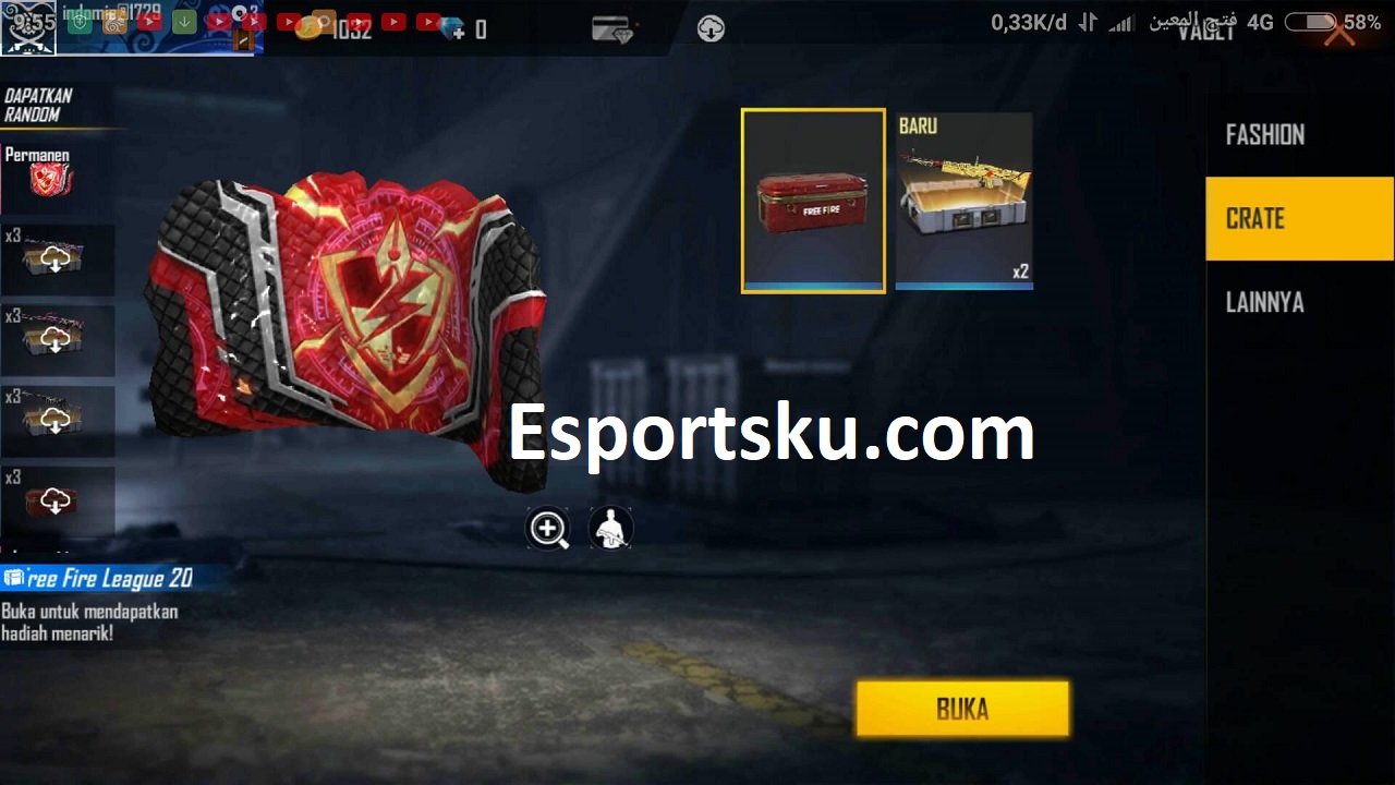 Box Free Fire League Gratis Skin Gloo Wall FF – Esportsku