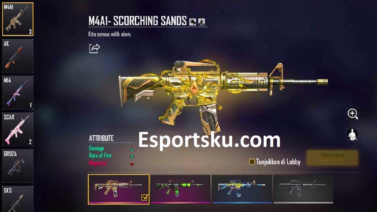 Cara Dapatkan Skin M4A1 Scorching Sands Free Fire (FF) – Esportsku