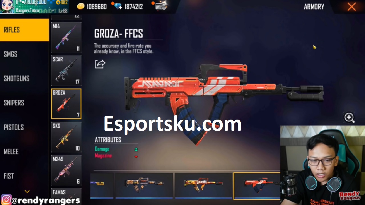 10 Skin Groza Terbaik Free Fire (FF) Menurut Esportsku – Esportsku