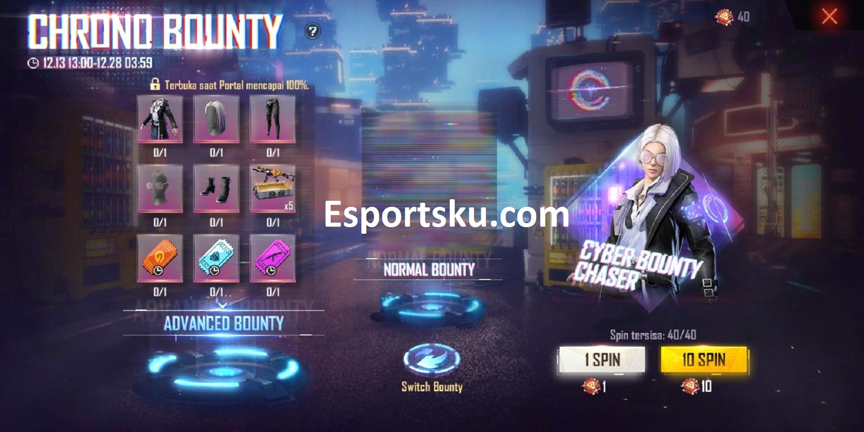 Cara Dapat Bundle Cyber Bounty Hunter Chaser Free Fire (FF) – Esportsku