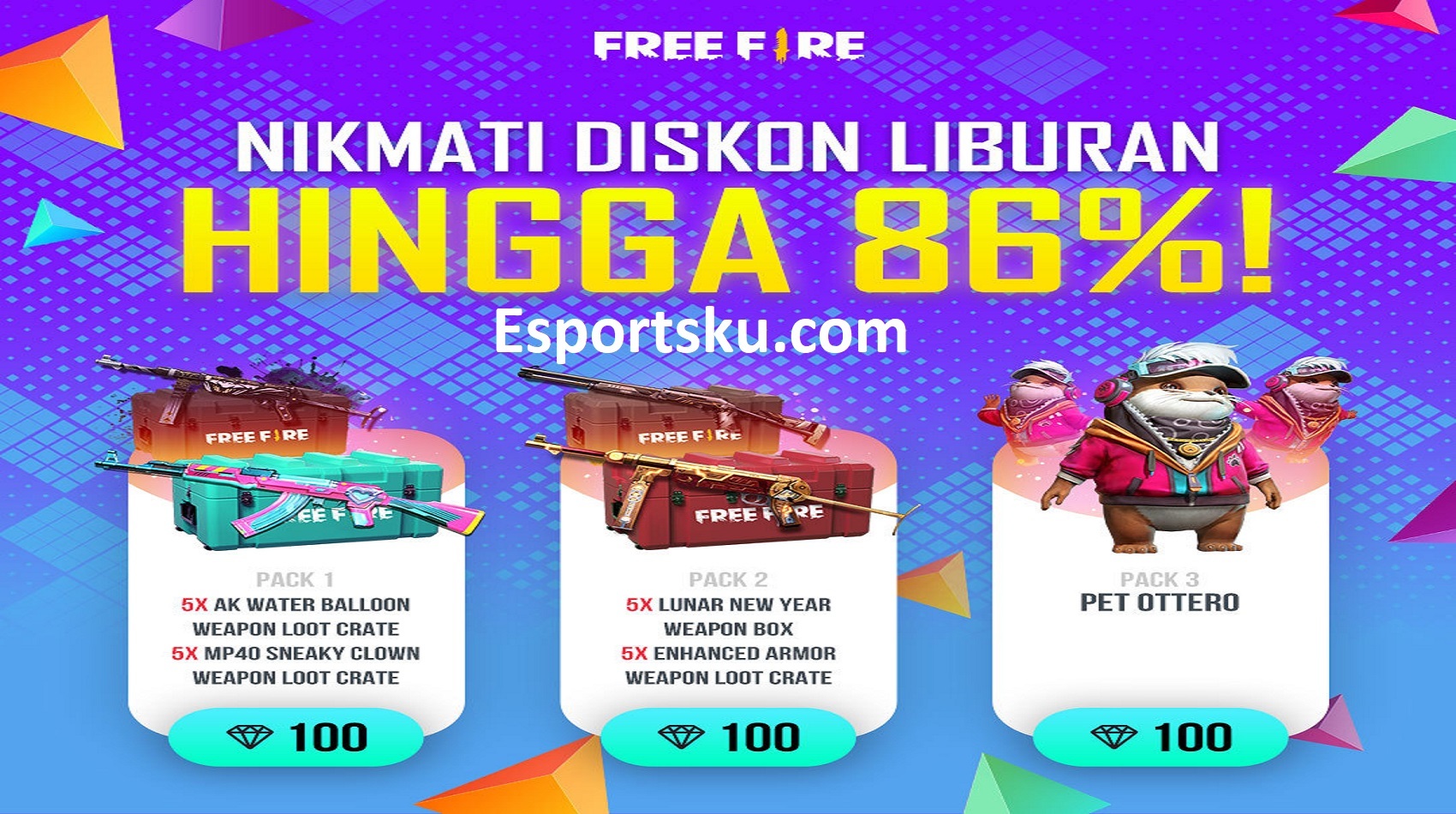 Diskon Liburan Spesial Free Fire (FF) Terbaru – Esportsku