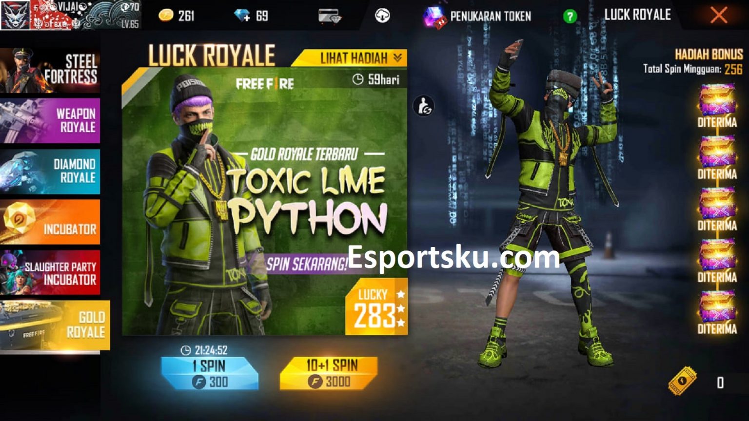 Bundle Toxic Lime FF Hadir Di Gold Royale Free Fire – Esportsku