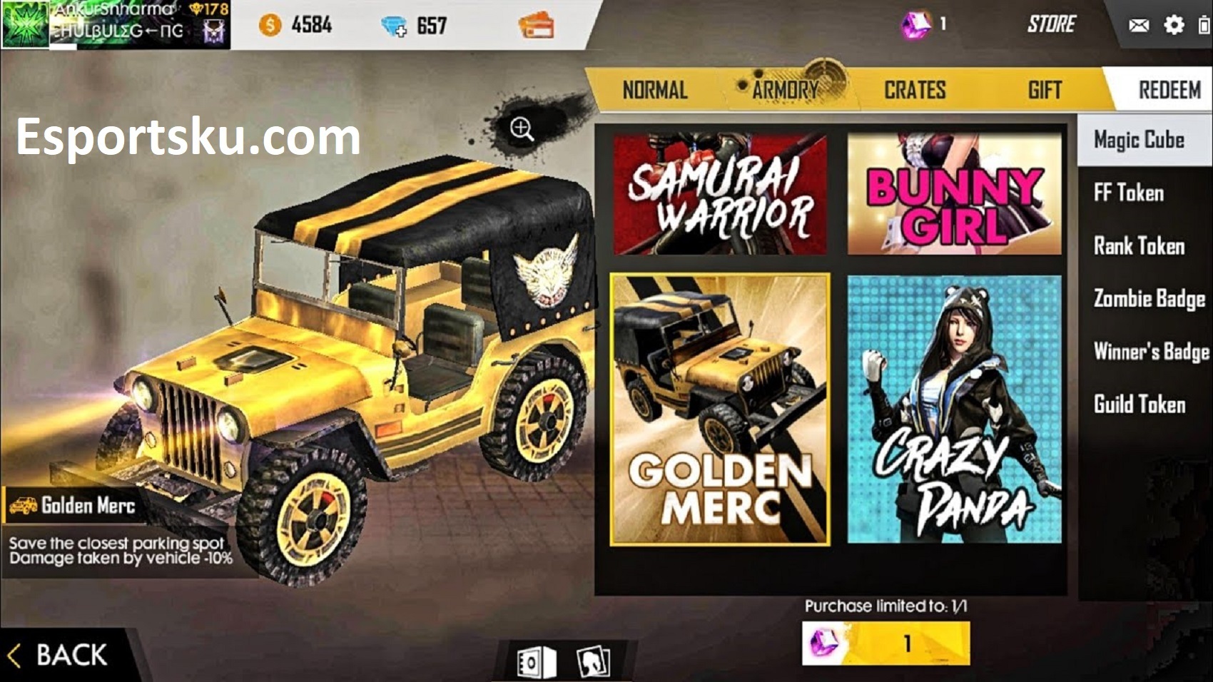 5 Skin Kendaraan Mobil Free Fire (FF) Terbaik – Esportsku