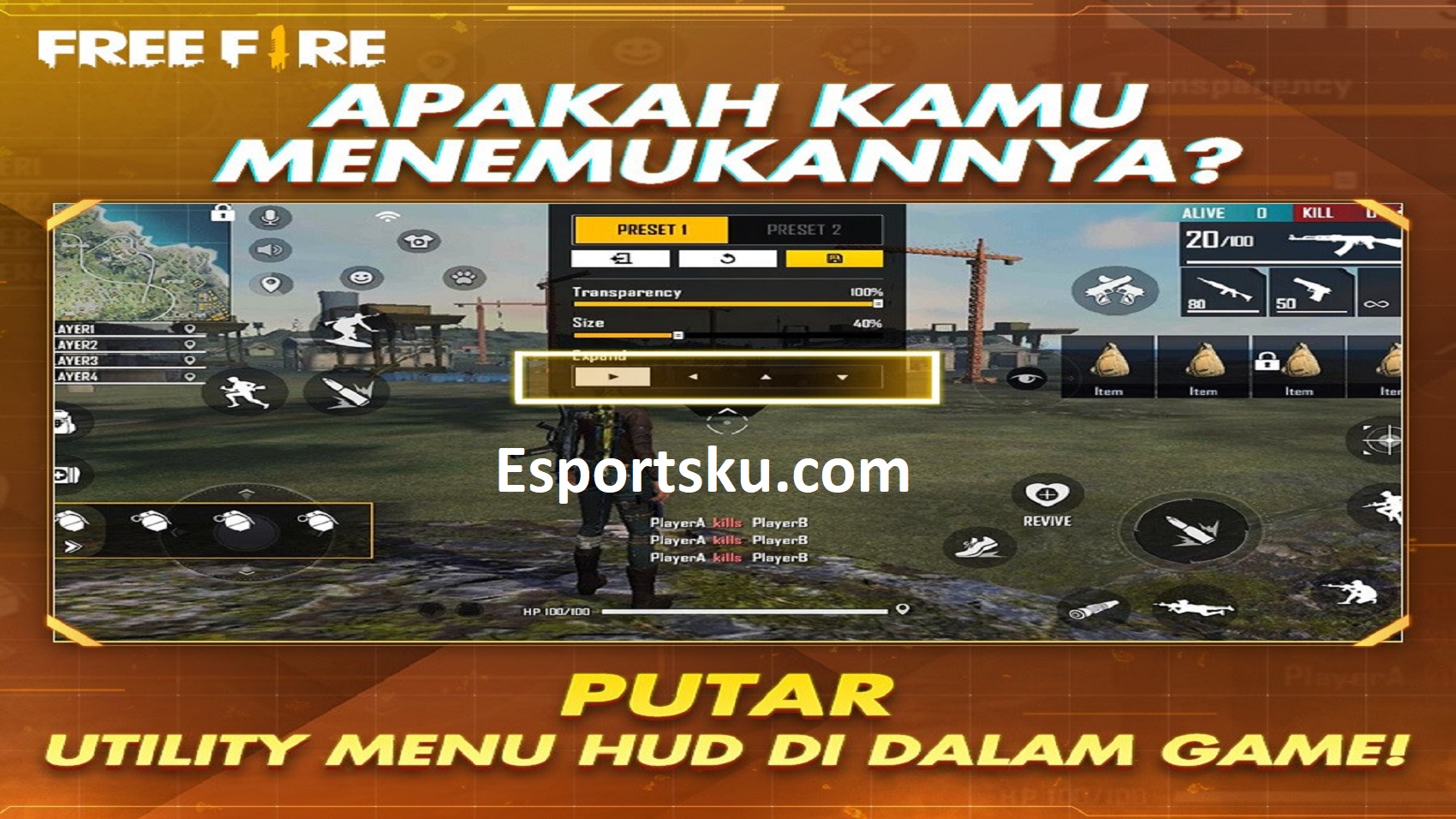 3 Tips Setting HUD Terbaik Free Fire, Custom FF Baru! – Esportsku