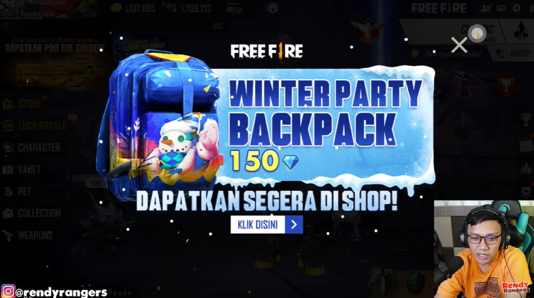 Winter Party Backpack FF Hadir Dalam Shop Free Fire – Esportsku