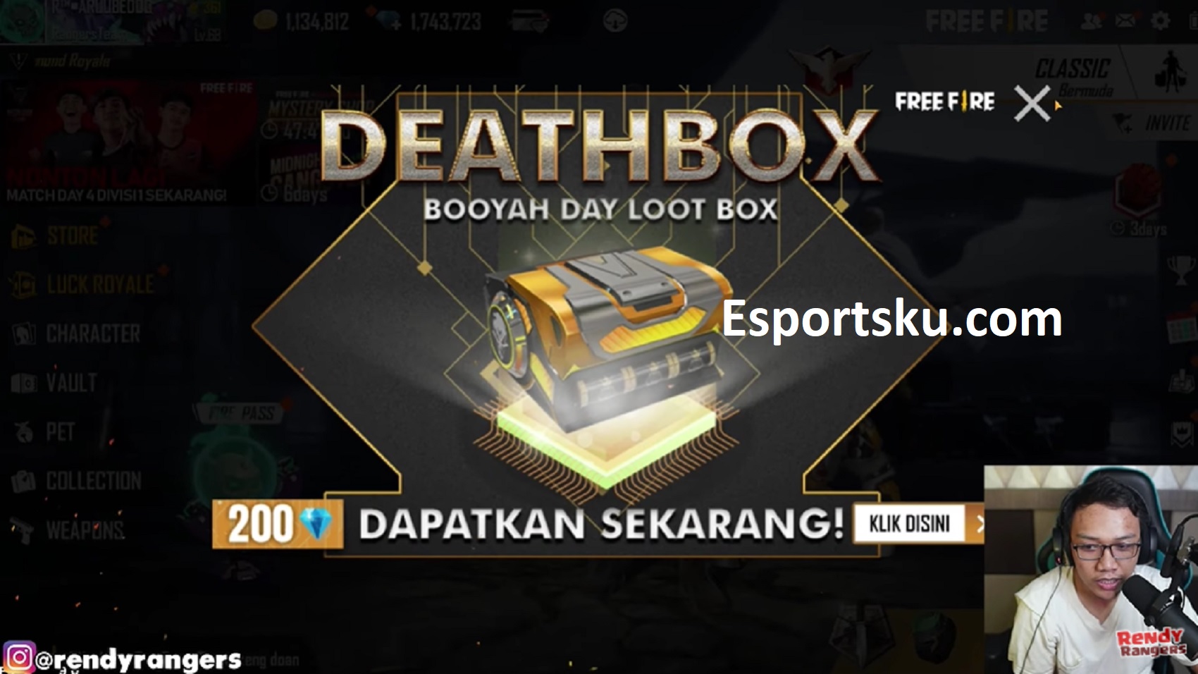 Cara Mendapatkan Skin Deathbox Booyah Day Free Fire (FF) – Esportsku