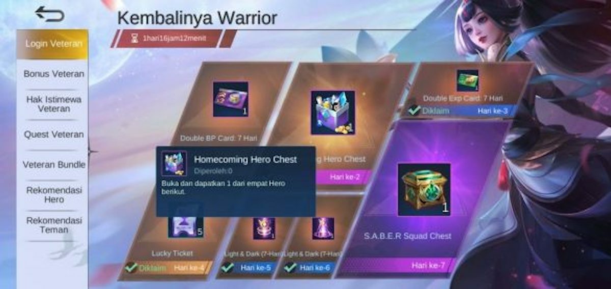 How to Bring Up the Warrior Return Event Mobile Legends (ML) - Esports