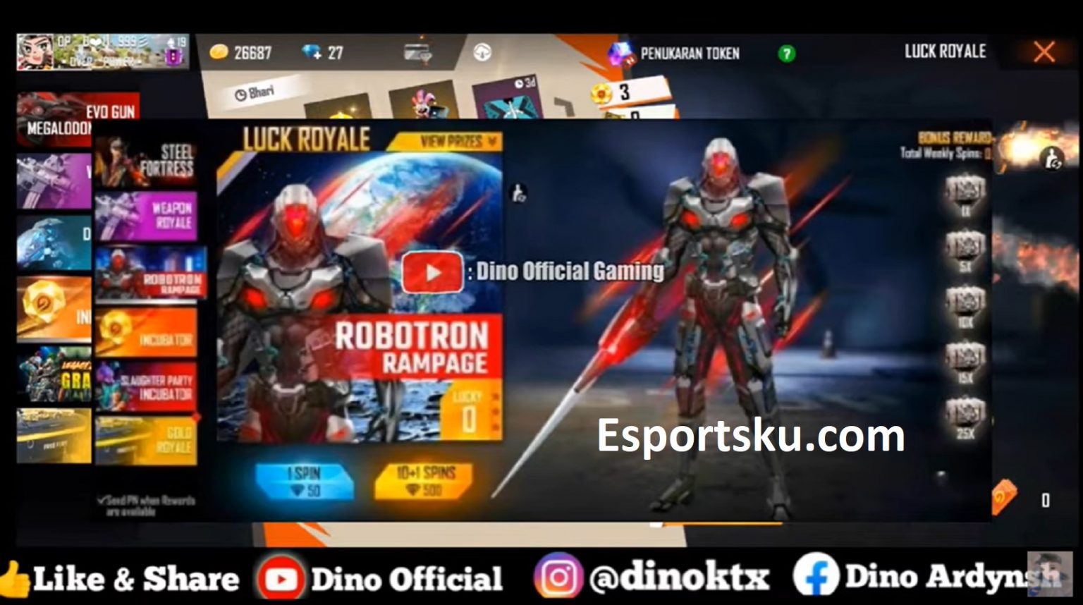 Bundle FF Robotron Rampage Free Fire Terbaru – Esportsku