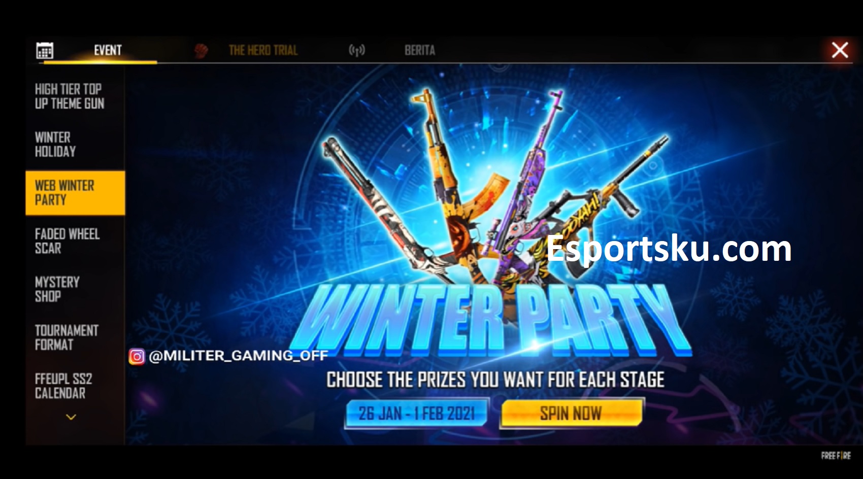 Bocoran Event FF Dan Cara Main Winter Party Free Fire – Esportsku
