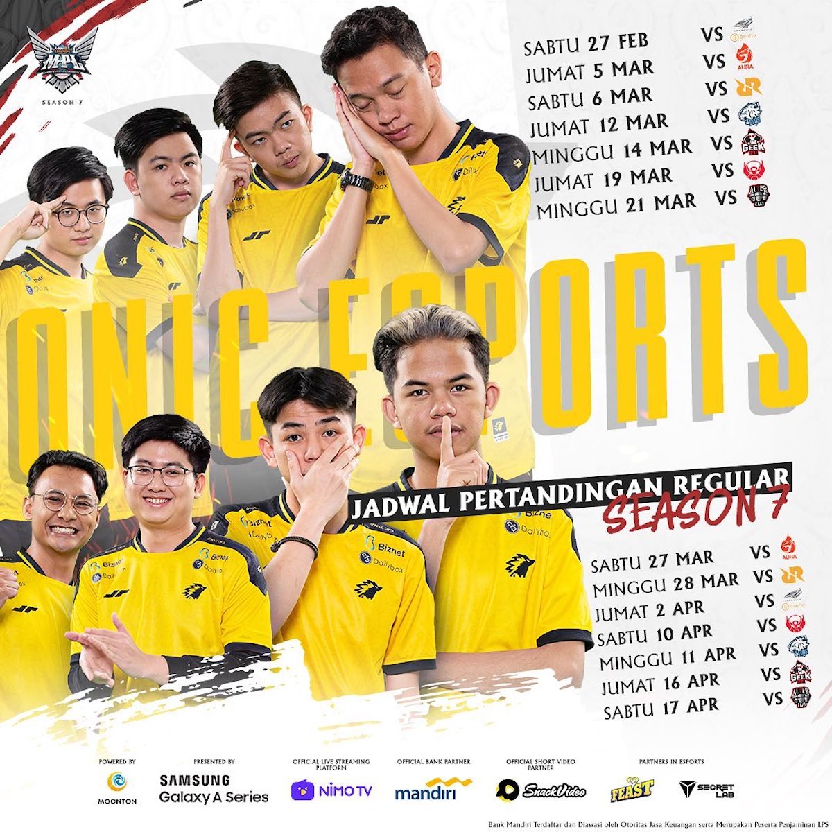 Jadwal Pertandingan ONIC Esports MPL ID Season 7! The Royal Derby Kapan ...