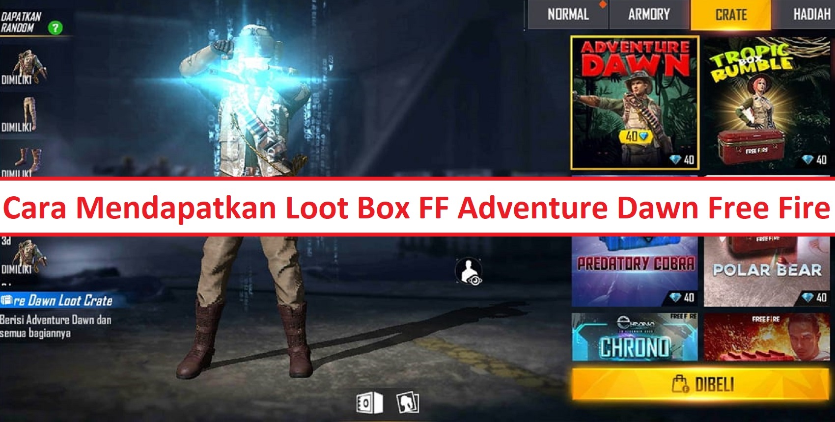 Cara Mendapatkan Loot Box FF Adventure Dawn Free Fire – Esportsku