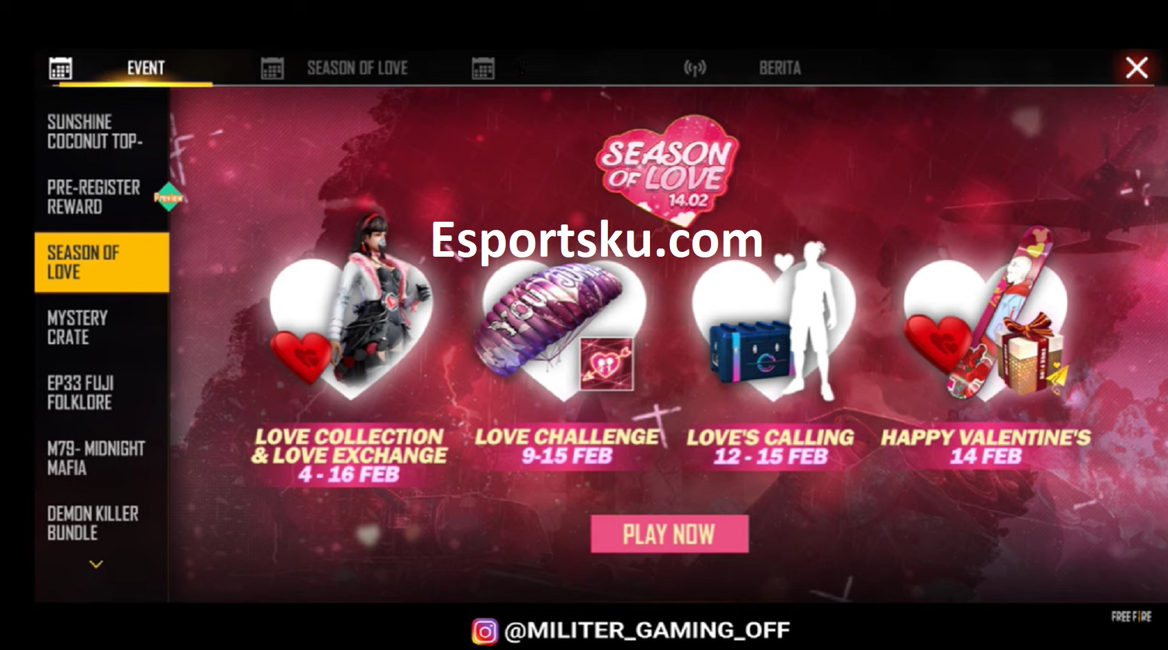 Event Valentine FF 2021, Bundle Spesial Free Fire Terbaru! – Esportsku