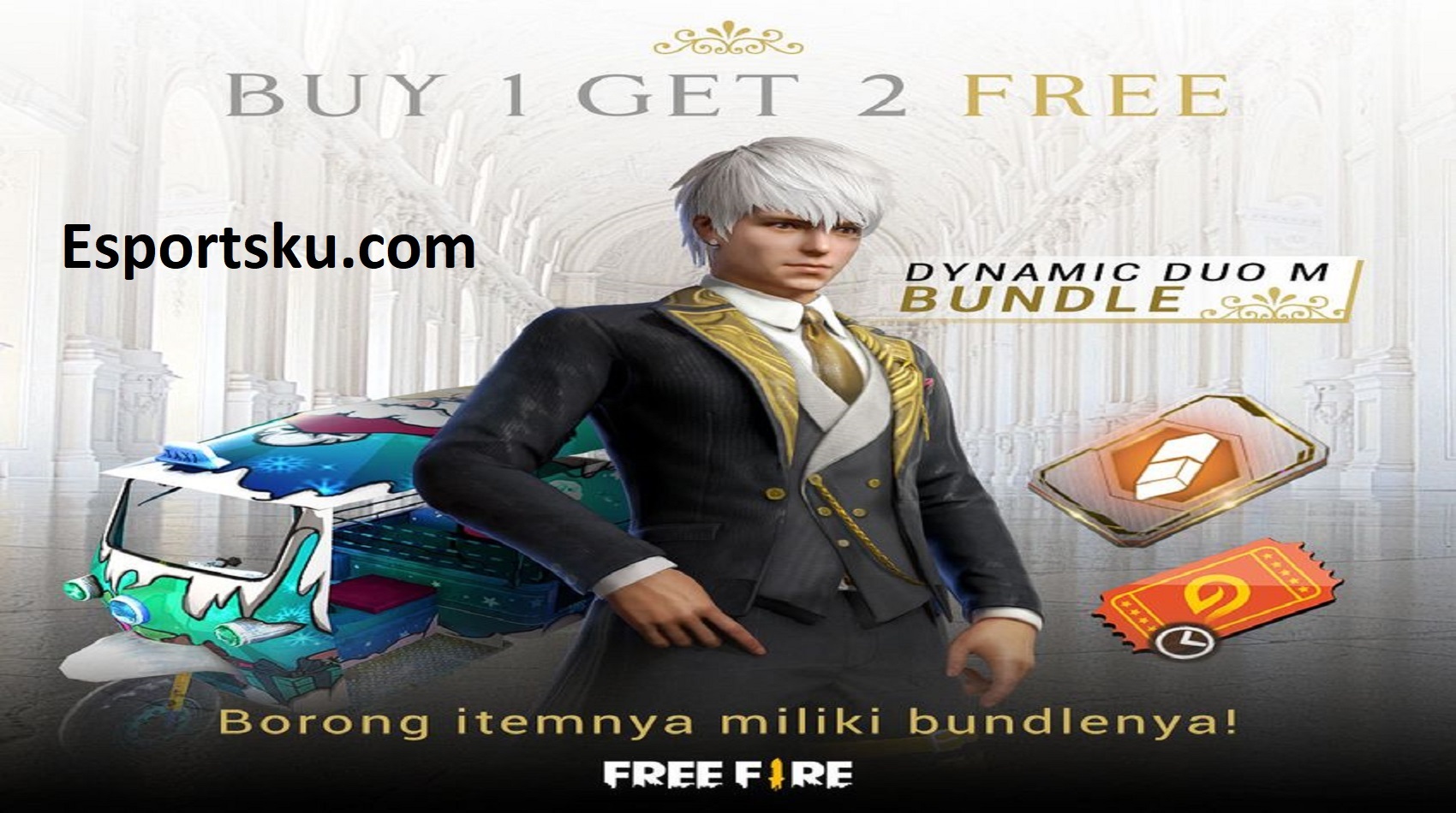 Event Buy 1 Get 2 FF Bundle Dynamic Duo Male Free Fire – Esportsku