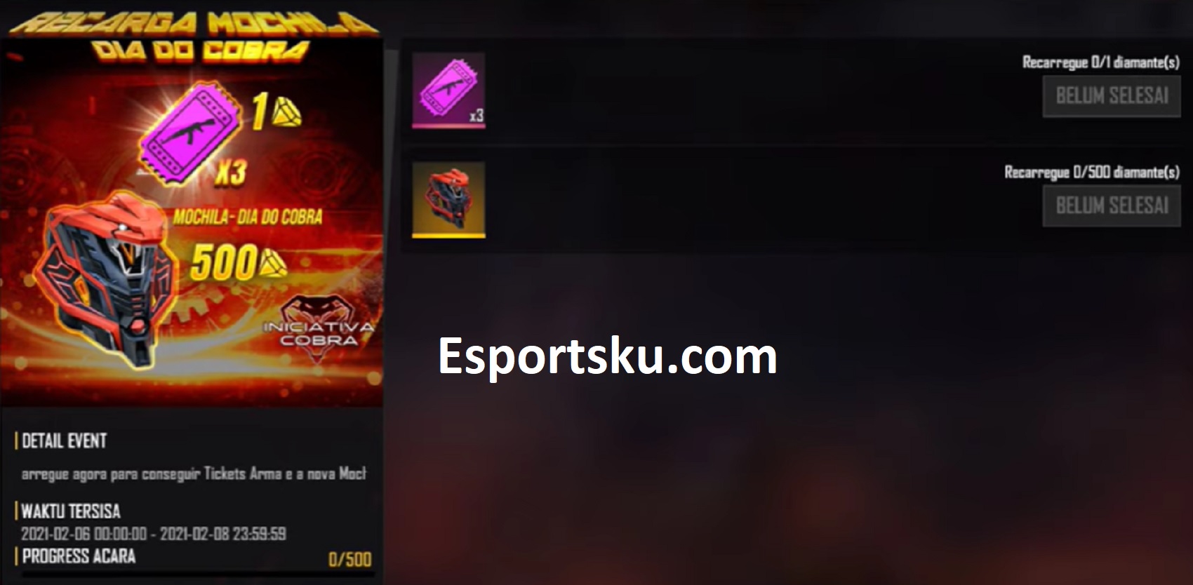 Cara Mendapatkan Skin Backpack Cobra Free Fire (FF) – Esportsku