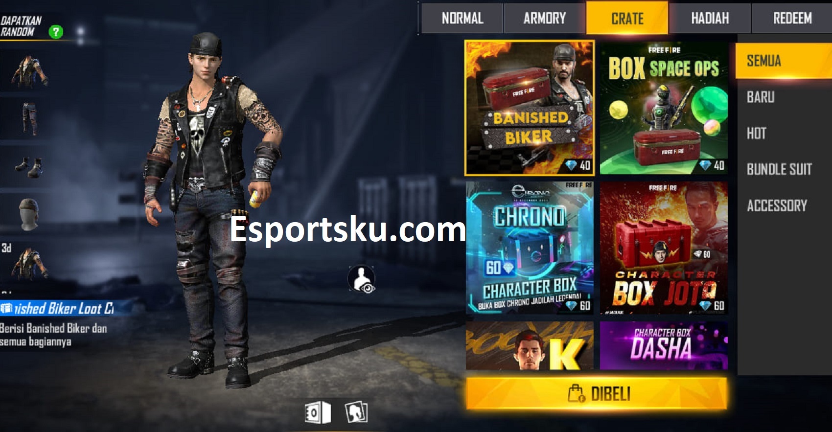 Cara Mendapatkan Box Banished Biker Free Fire (FF) – Esportsku