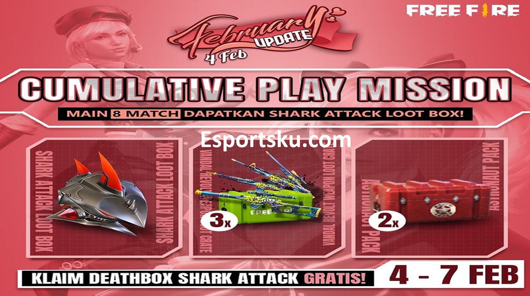 Cara Mendapatkan Skin Deathbox Megalodon Free Fire (FF) – Esportsku