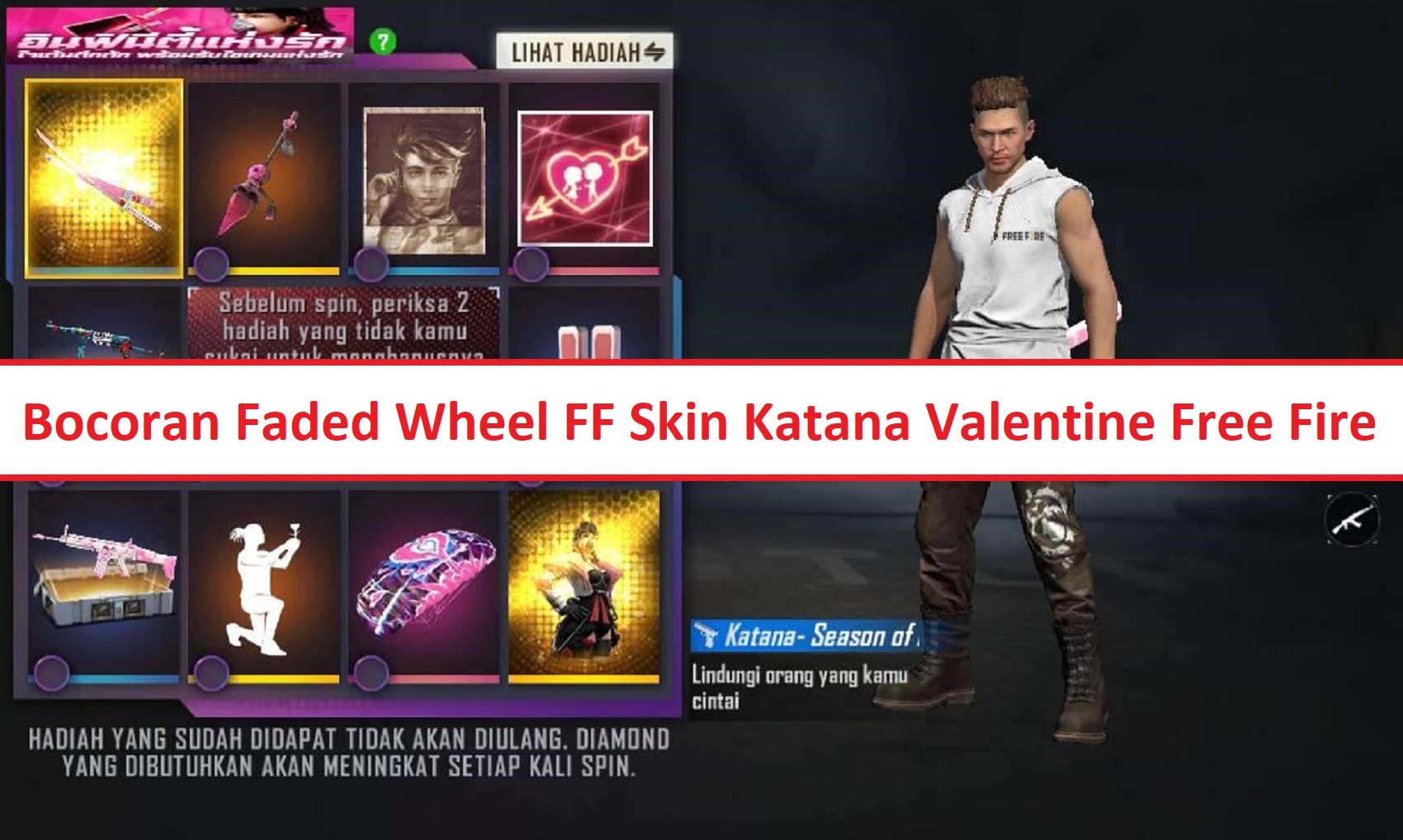 Bocoran Faded Wheel FF Skin Katana Valentine Free Fire – Esportsku