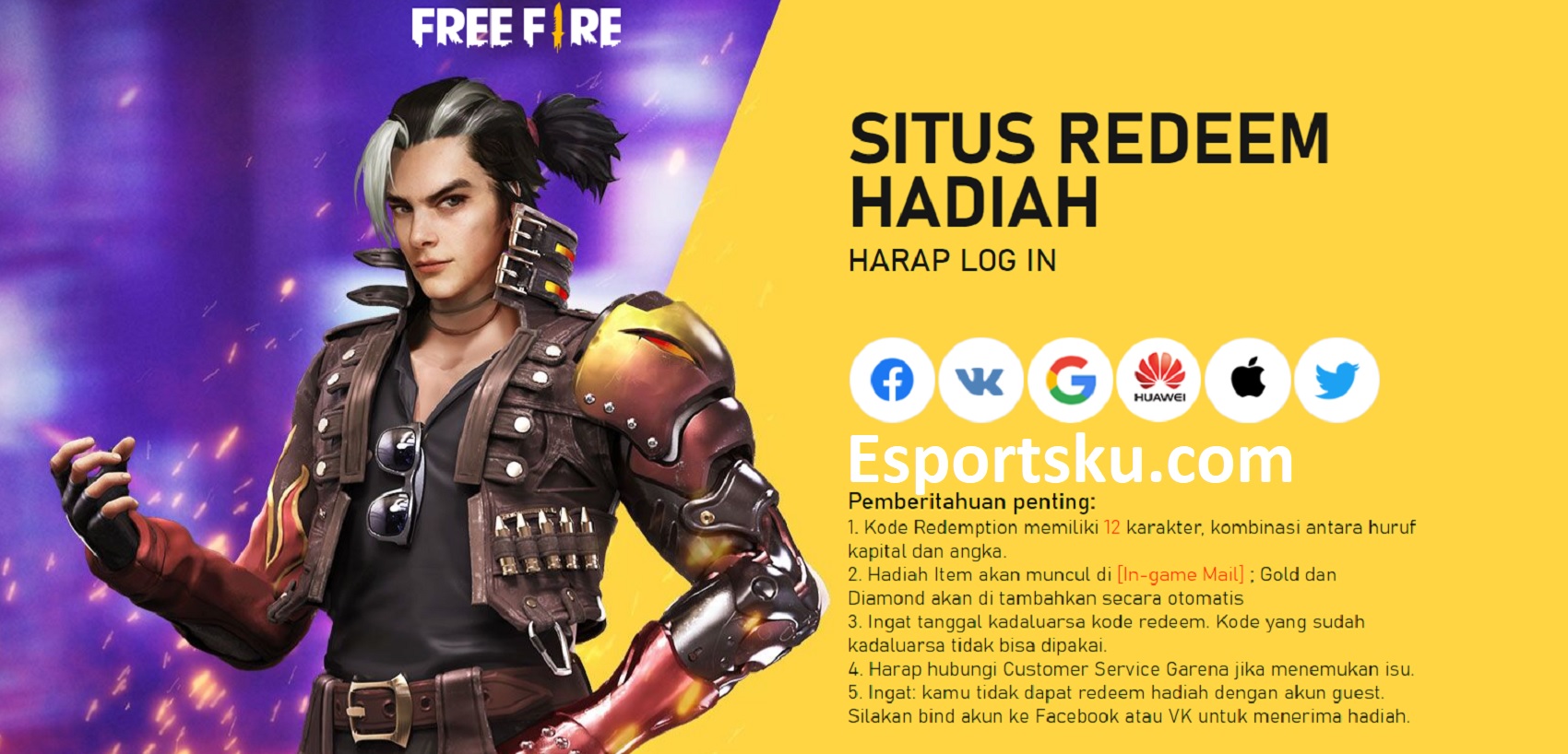Cara Login Game Free Fire (FF) Pakai Twitter – Esportsku