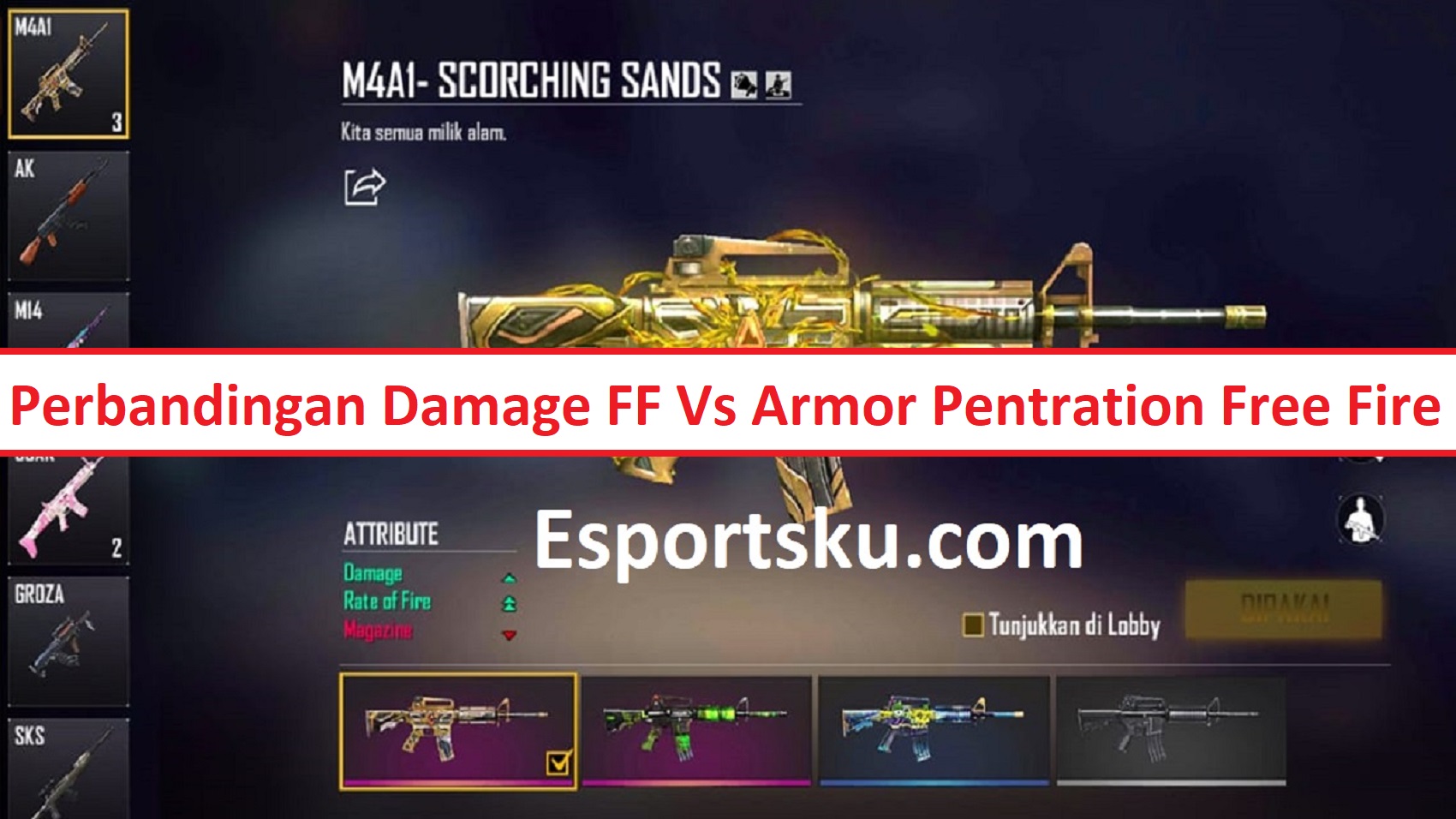 Perbandingan Damage FF Vs Armor Pentration Free Fire – Esportsku