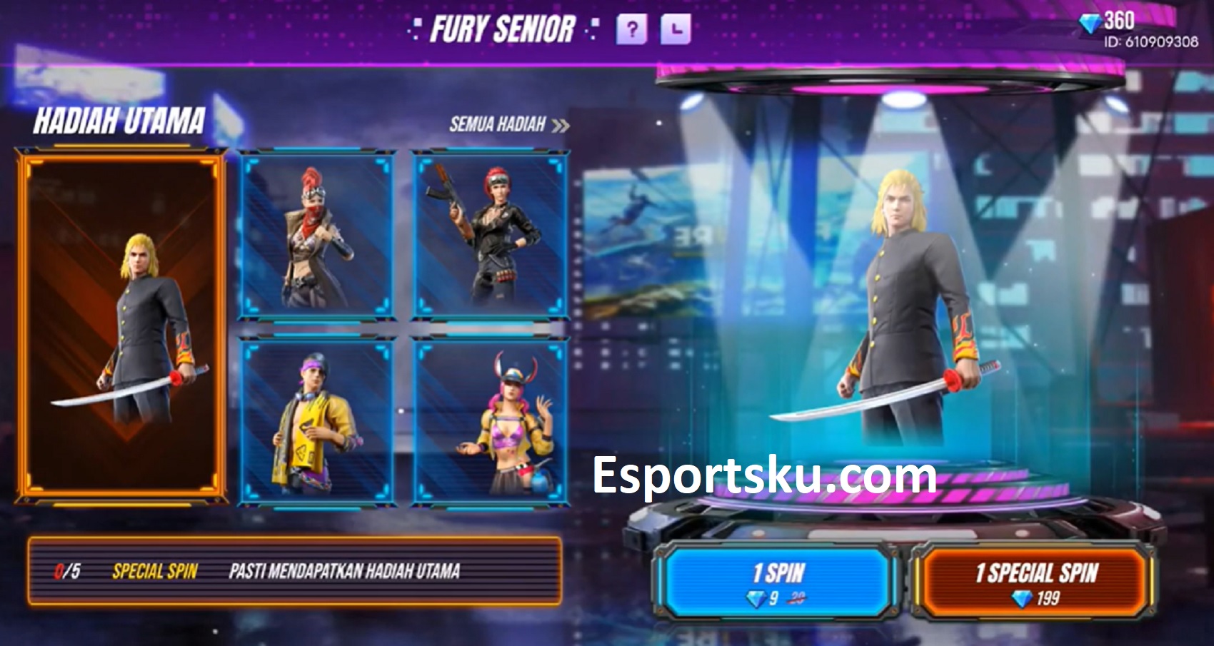 Harga Bundle Fury Senior Epic Free Fire (FF) – Esportsku