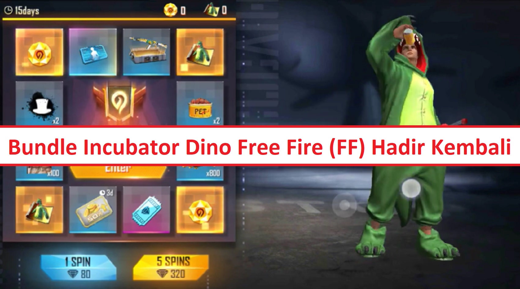 Bundle Incubator Dino Free Fire (FF) Hadir Kembali – Esportsku