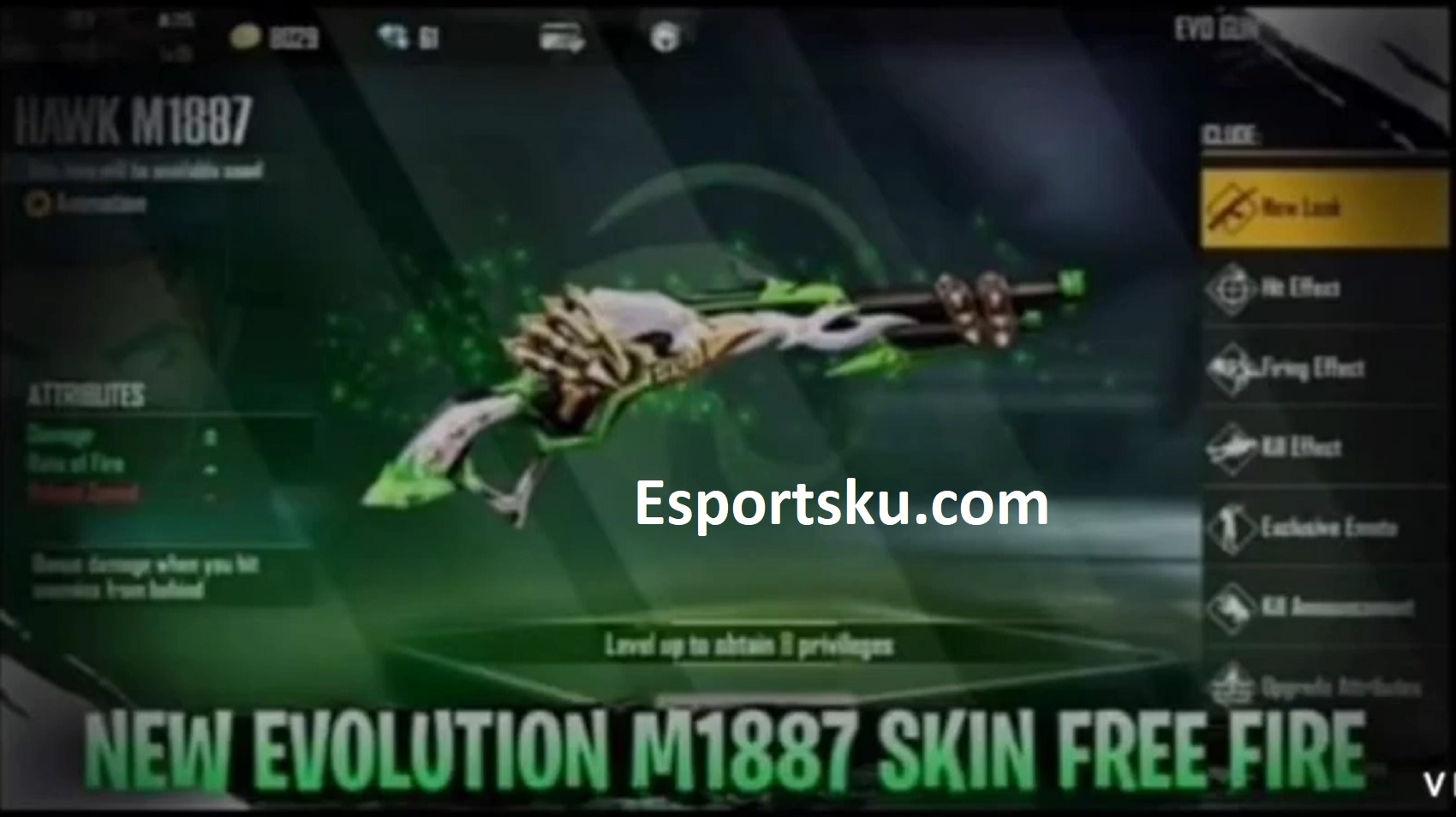 Skin M1887 Hawk Evolution Baru Free Fire (FF) – Esportsku