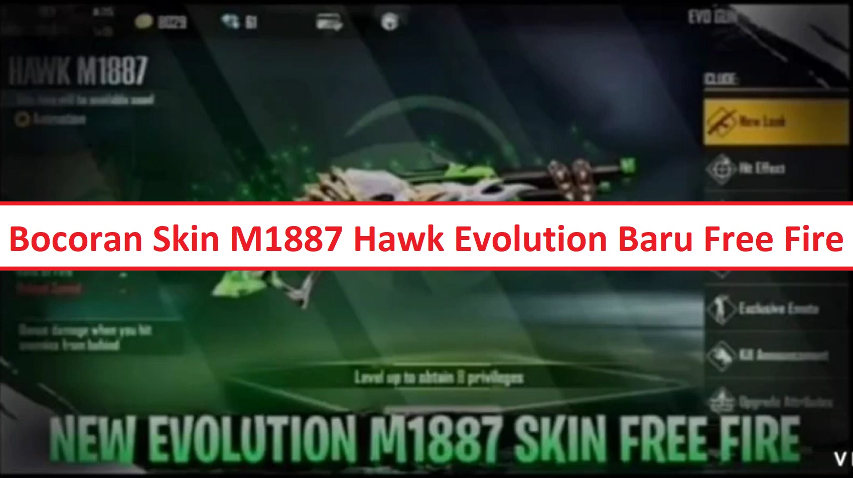 Skin M1887 Hawk Evolution Baru Free Fire (FF) – Esportsku