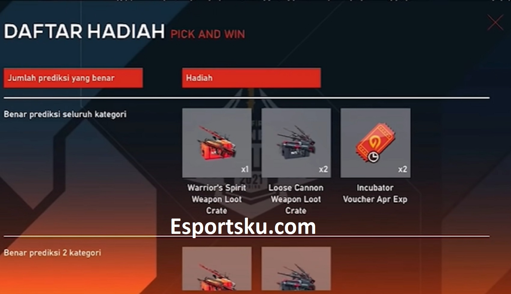 Cara Bermain Event Pick And Win Free Fire (FF) – Esportsku