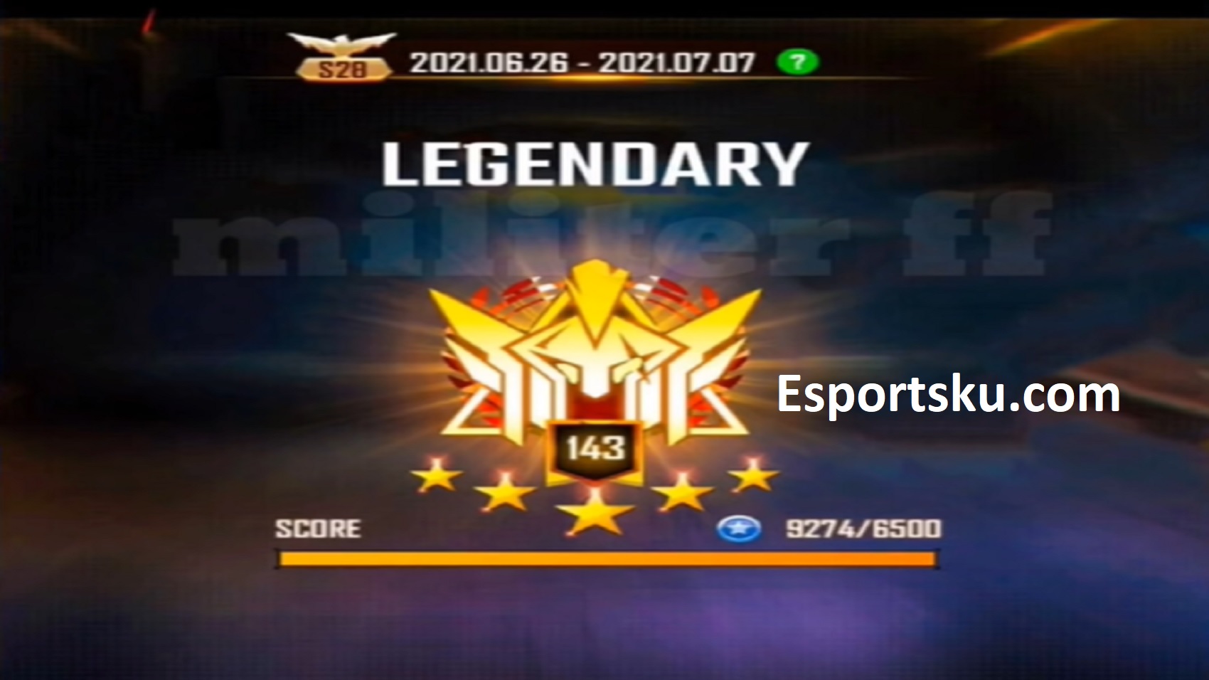 Legendary Rank Free Fire (FF) 2021 – Esportsku