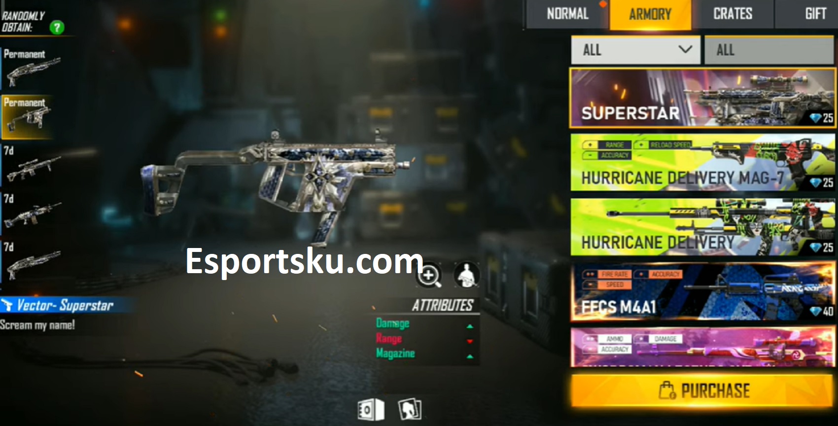 9 Skin Senjata Vector Free Fire (FF) Terbaik – Esportsku