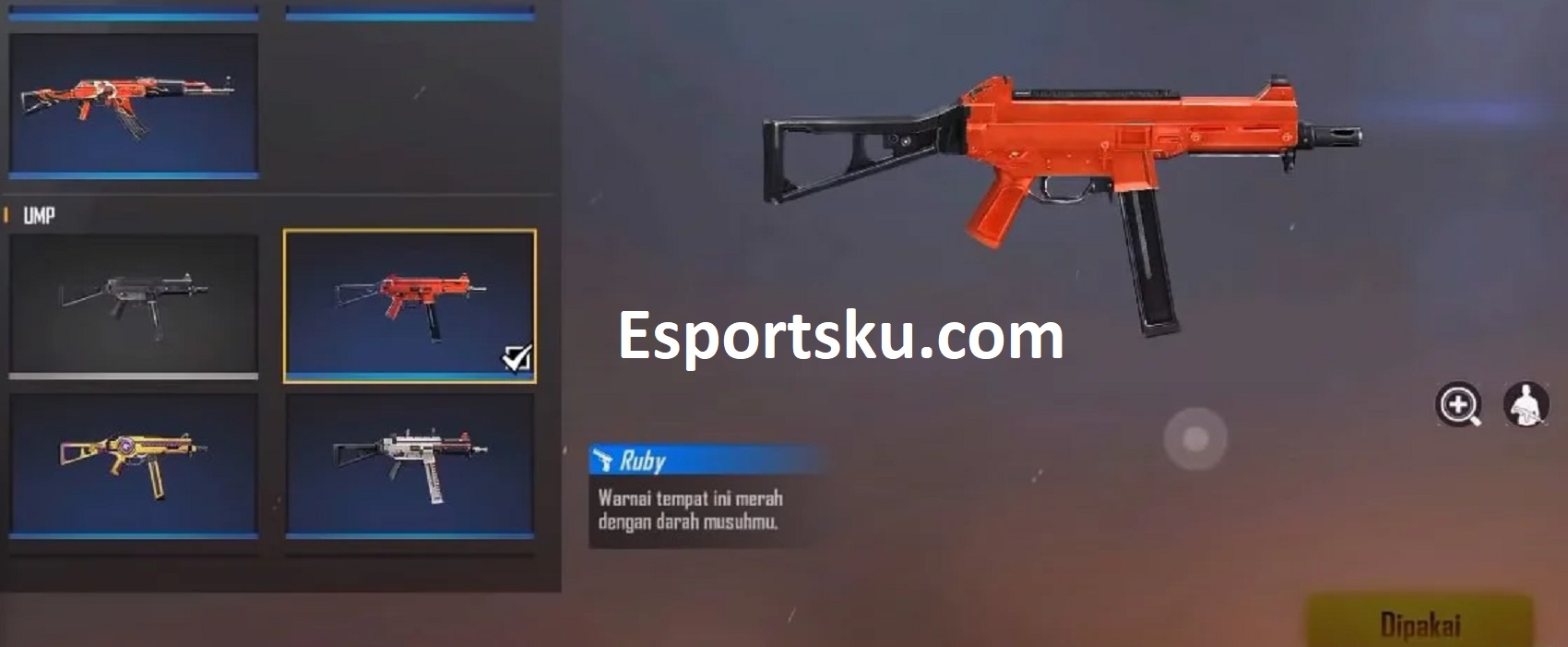 Mengenal UMP Ruby FF Skin Old Free Fire (FF) – Esportsku
