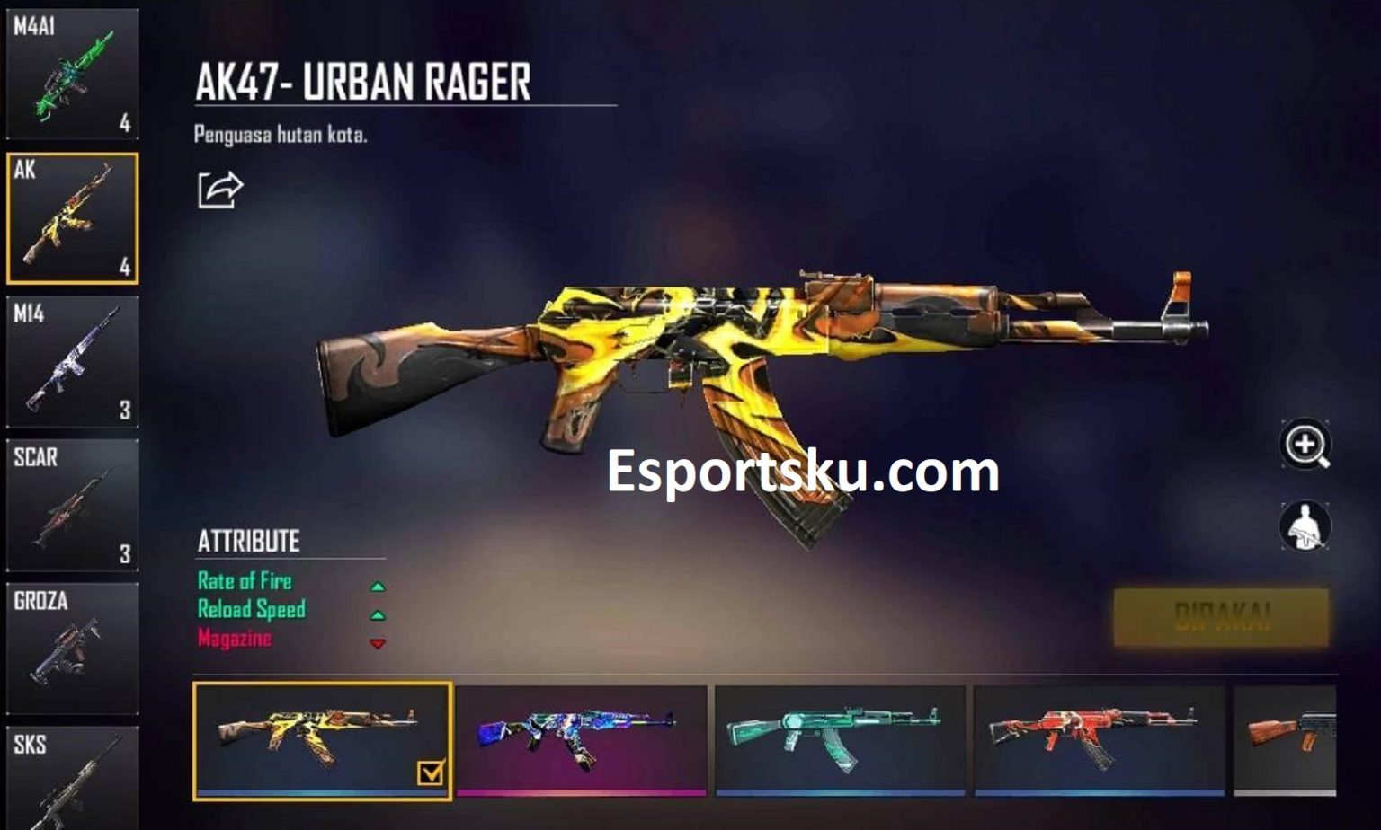 Cara Mendapatkan Skin AK47 Urban Rager Free Fire (FF) – Esportsku