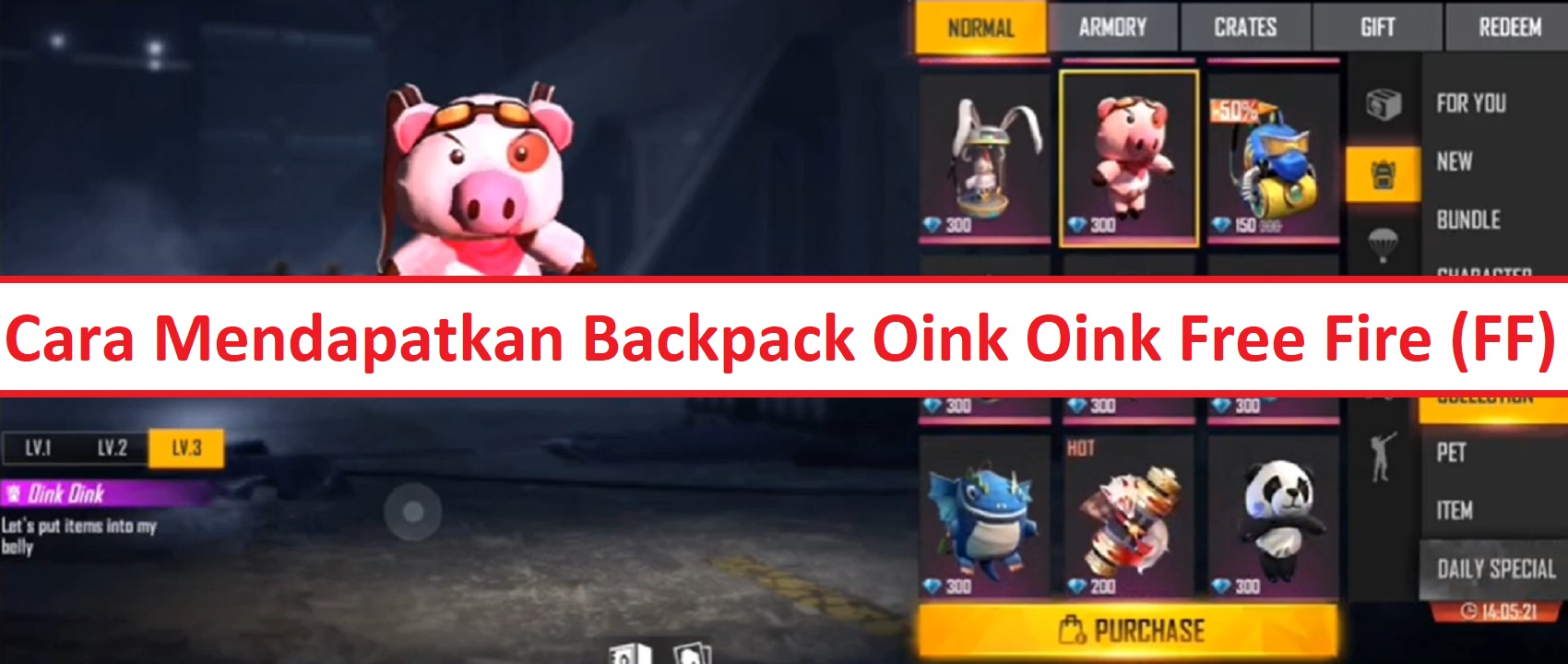 Cara Mendapatkan Backpack Oink Oink Free Fire (FF) – Esportsku
