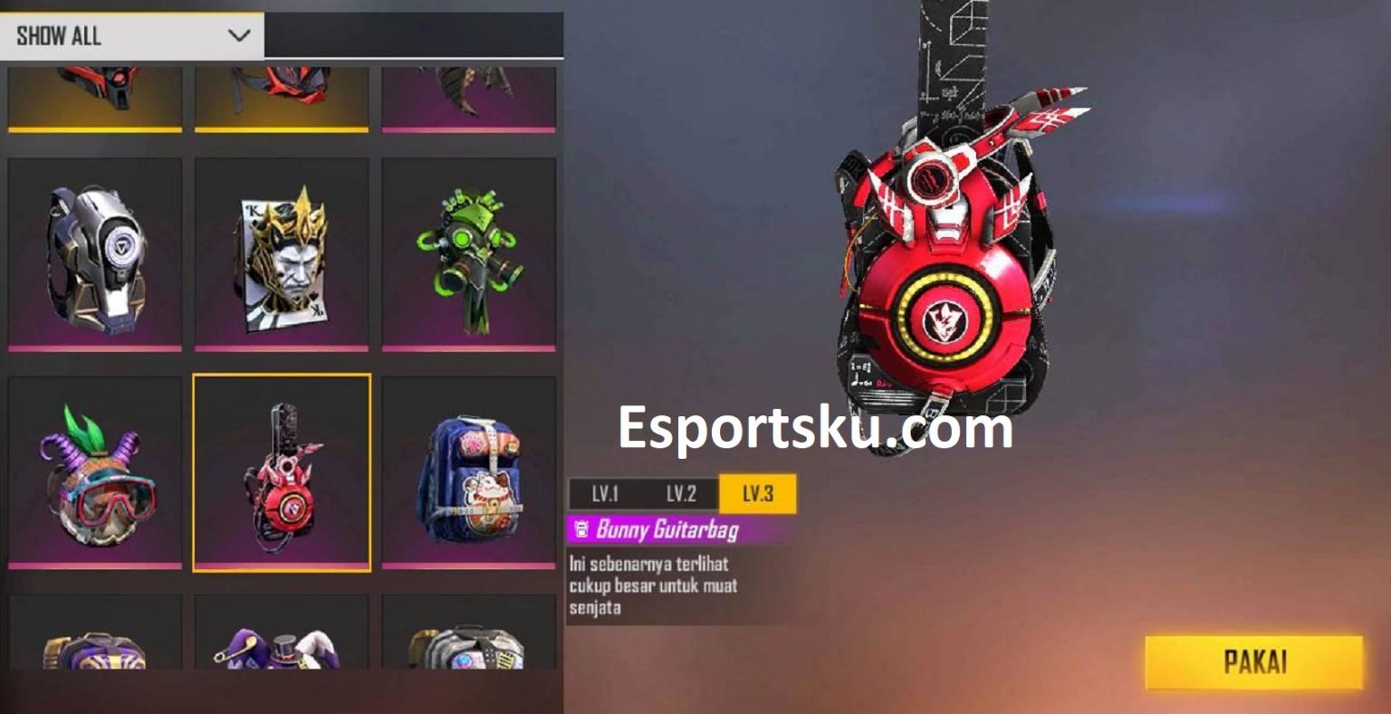 Cara Mendapatkan Skin Backpack Bunny Guitarbag Free Fire (FF) – Esportsku
