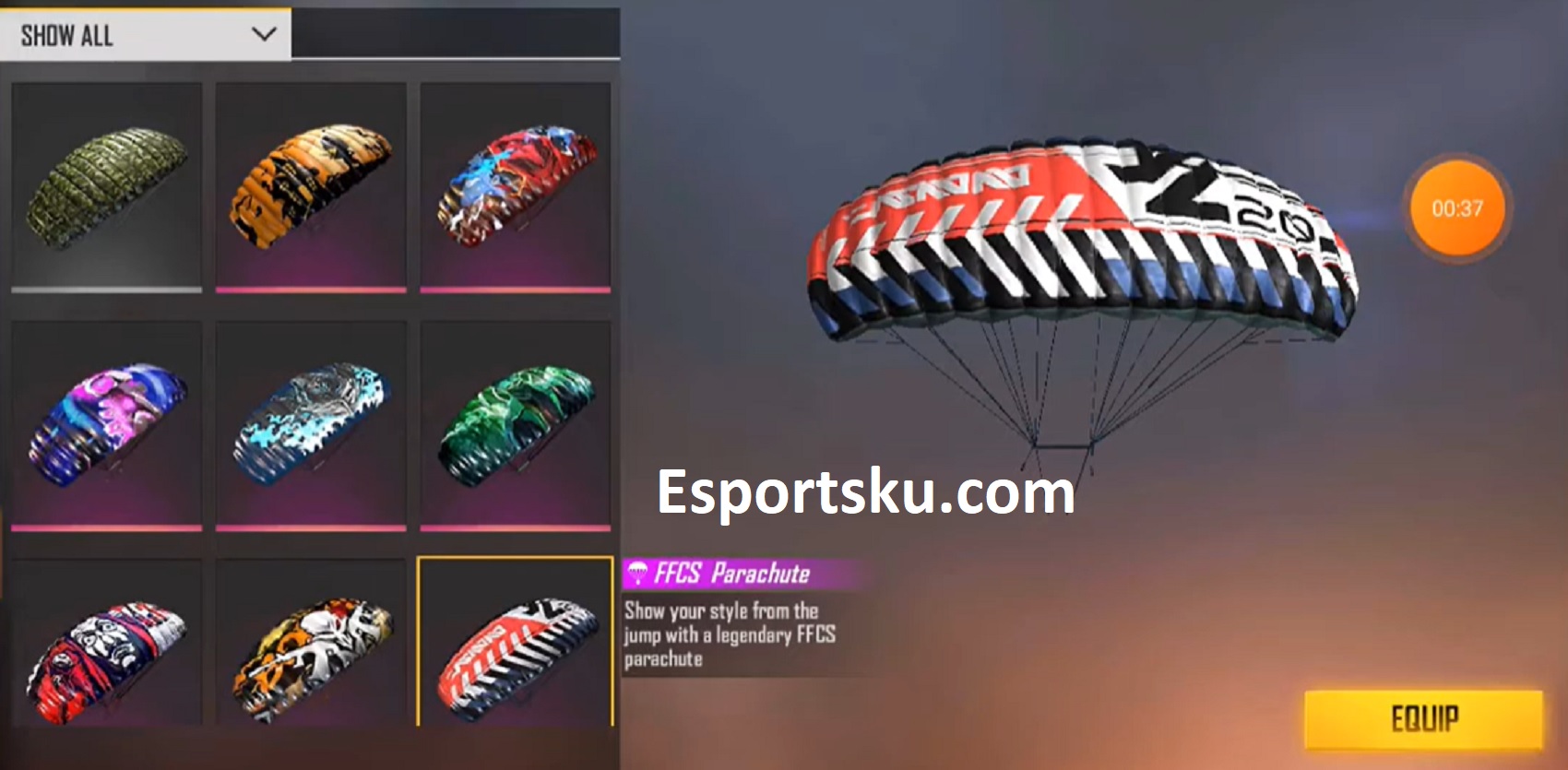 Cara Mendapatkan Skin Parachute FFCS Free Fire (FF) – Esportsku