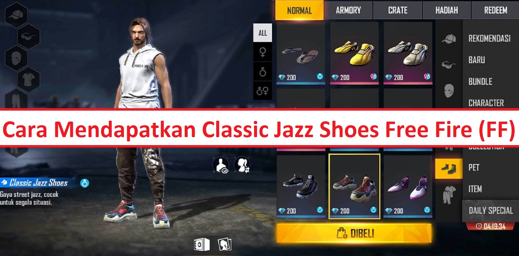 Cara Mendapatkan Classic Jazz Shoes Free Fire (FF) – Esportsku