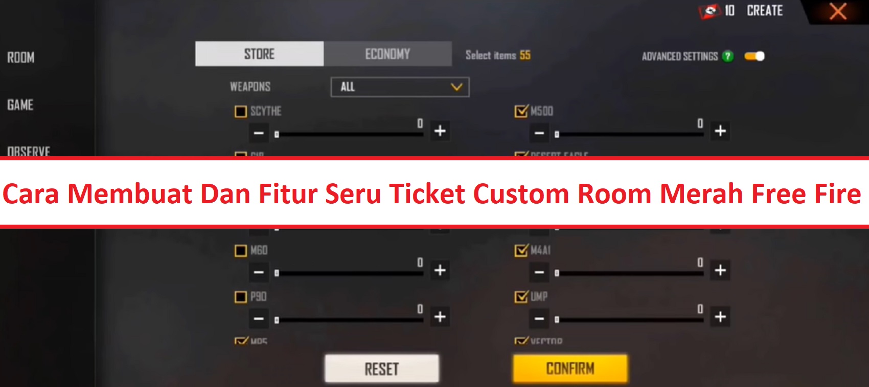 Cara Membuat Dan Fitur Seru Ticket Custom Room Merah Free Fire – Esportsku