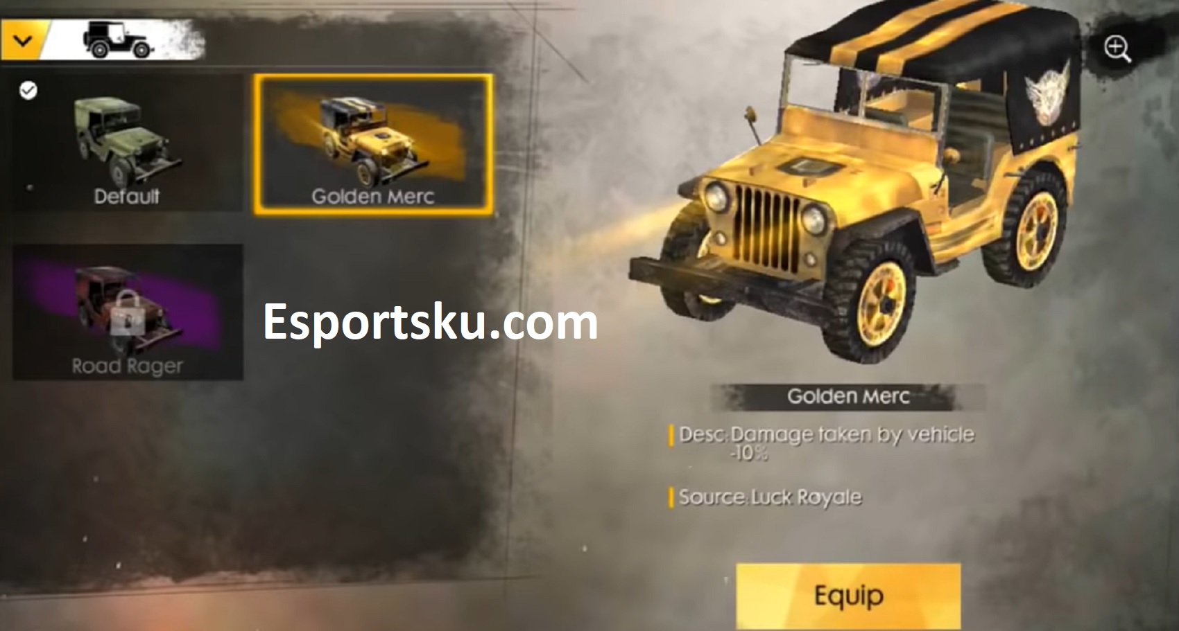 Fakta Unik Jeep Golden Merc Free Fire (FF) – Esportsku