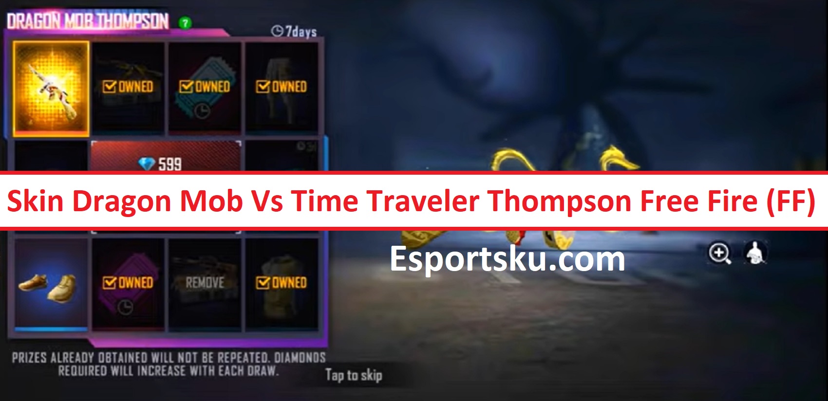 Skin Dragon Mob Vs Time Traveler Thompson Free Fire (FF) – Esportsku